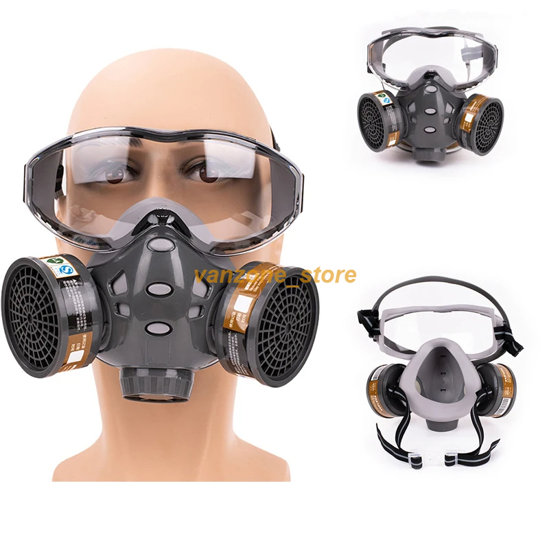 Jual Masker Gas Respirator 8201 Full Face Safety Goggles Dengan Double ...