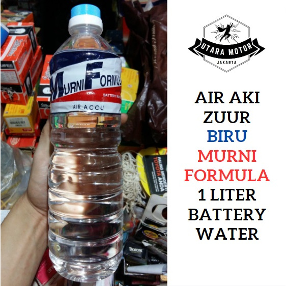 Jual MURNI FORMULA Air Aki 1 Liter / BOTOL BIRU Accu Zuur Battery Water ...