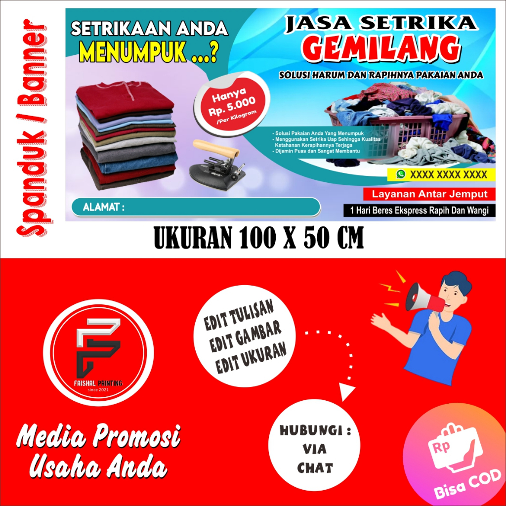 Jual Spanduk Jasa Setrika / Banner Jasa Gosok / Banner jasa Setrika ...