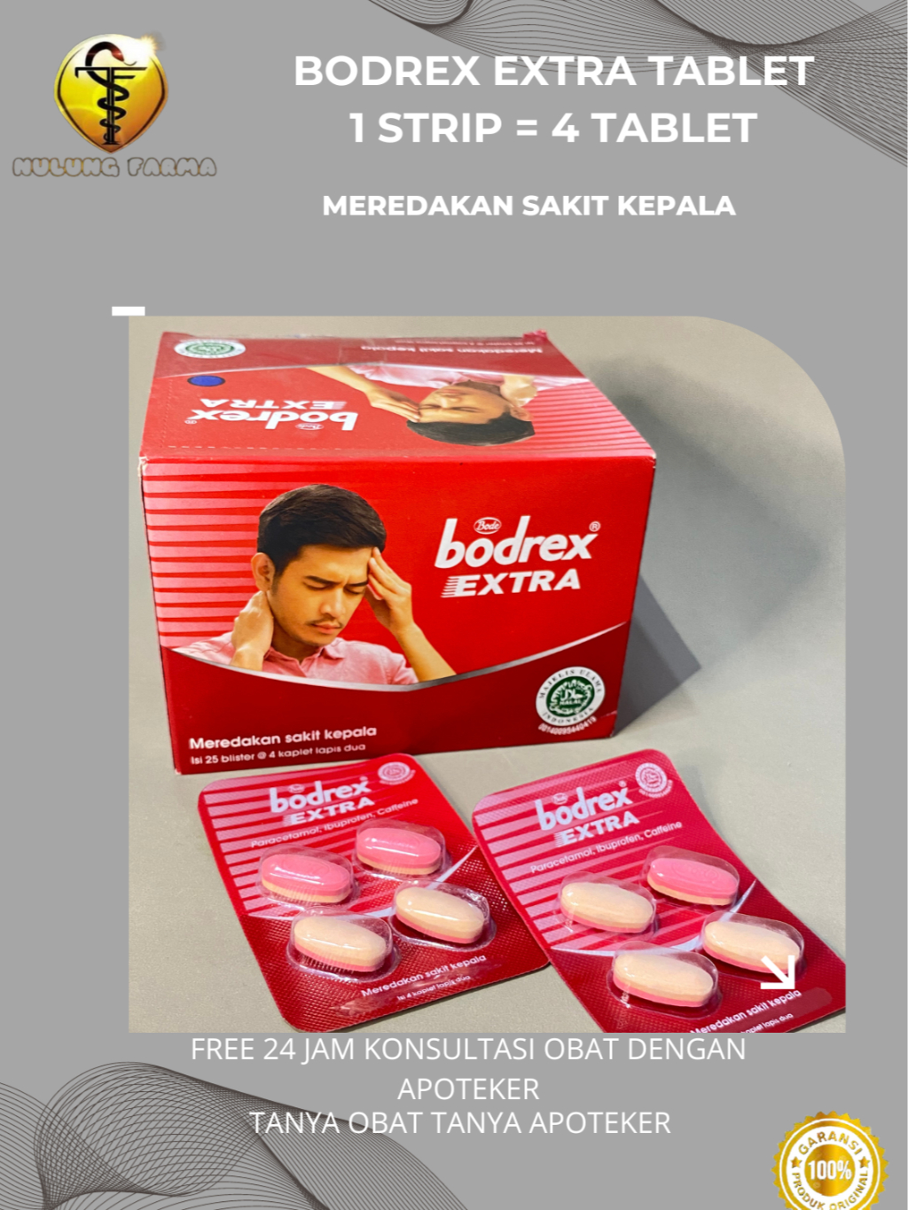 Jual BODREX EXTRA 1STRIP @4 TABLET MEDERAKAN SAKIT KEPALA | Shopee ...