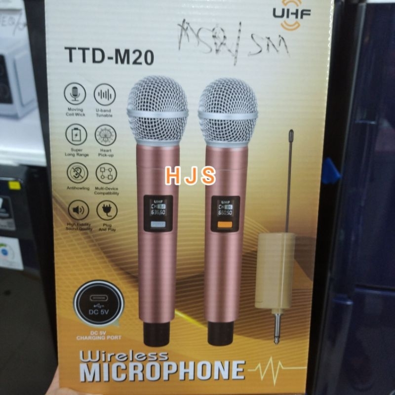 Jual Mic Wireless microphone TTD-M20 UHF | Shopee Indonesia