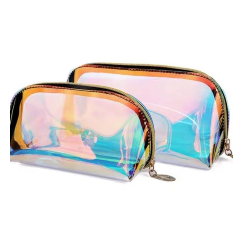 Jual DOMPET MAKEUP/TAS POUCH MAKEUP PVC TRANSPARAN HOLOGRAM | Shopee ...