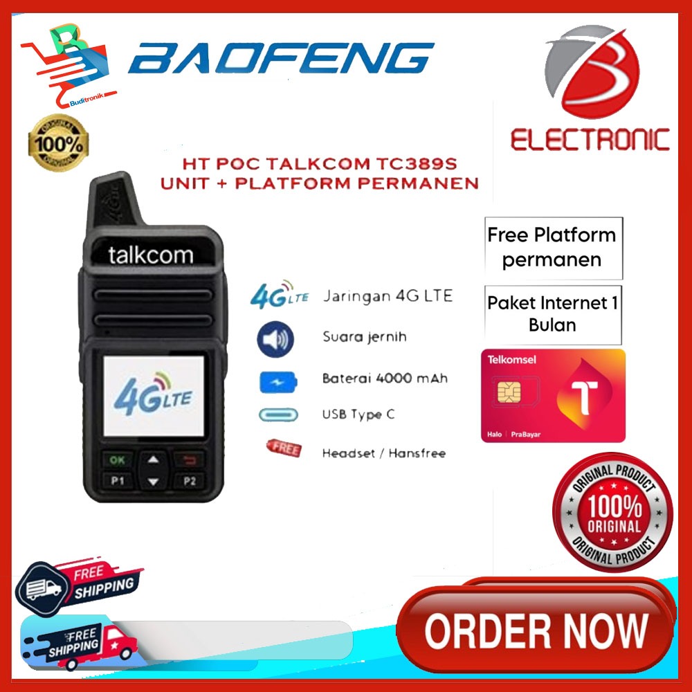 Jual HT Talkcom TC389S TC-389s Free Platform Permanen POC Global Plus ...