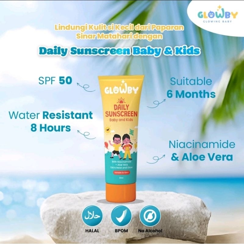 Jual Glowby Daily Sunscreen Baby and Kids 30ml - Tabir Surya Bayi dan ...