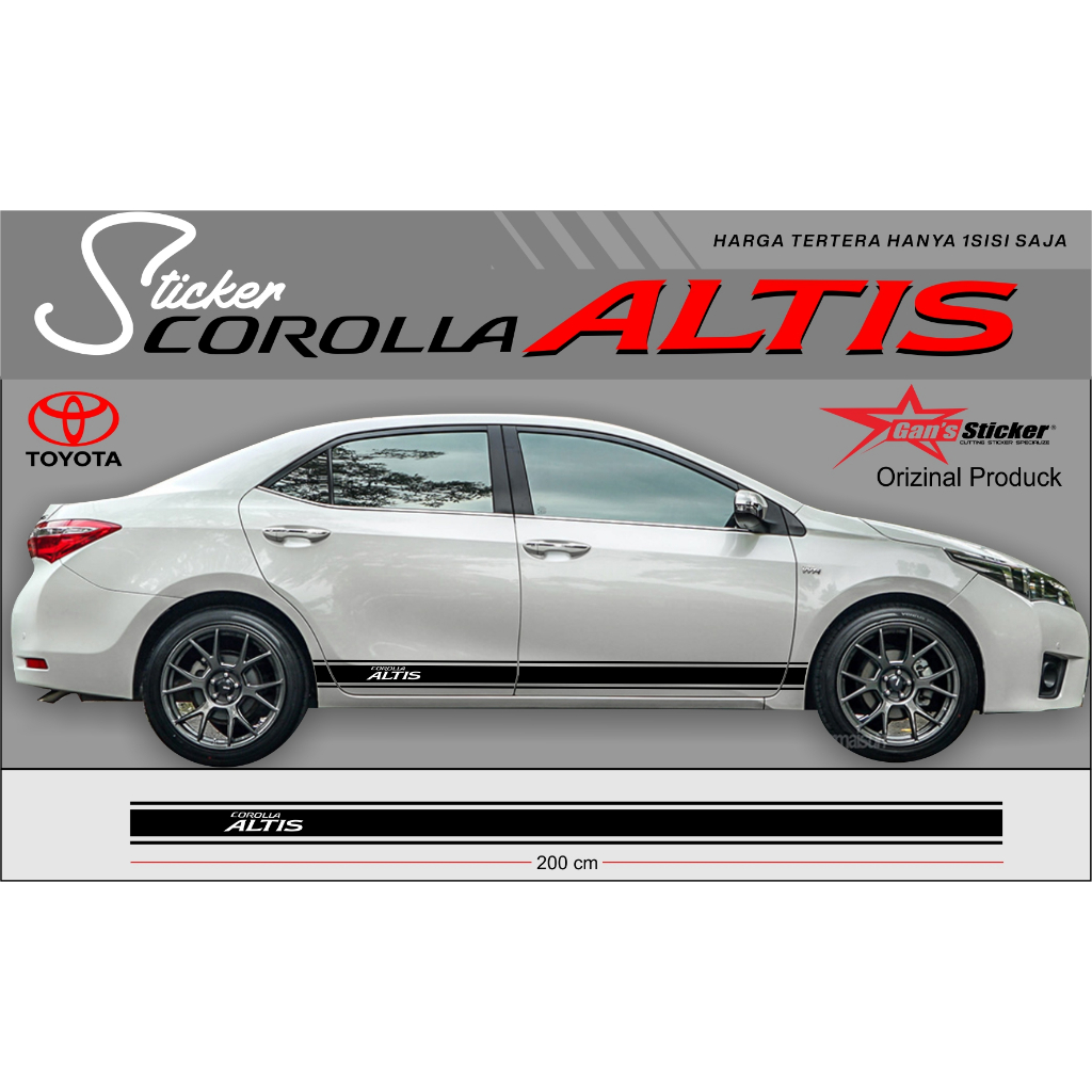 Jual sticker toyota corolla altis aksesoris corolla altis | Shopee ...