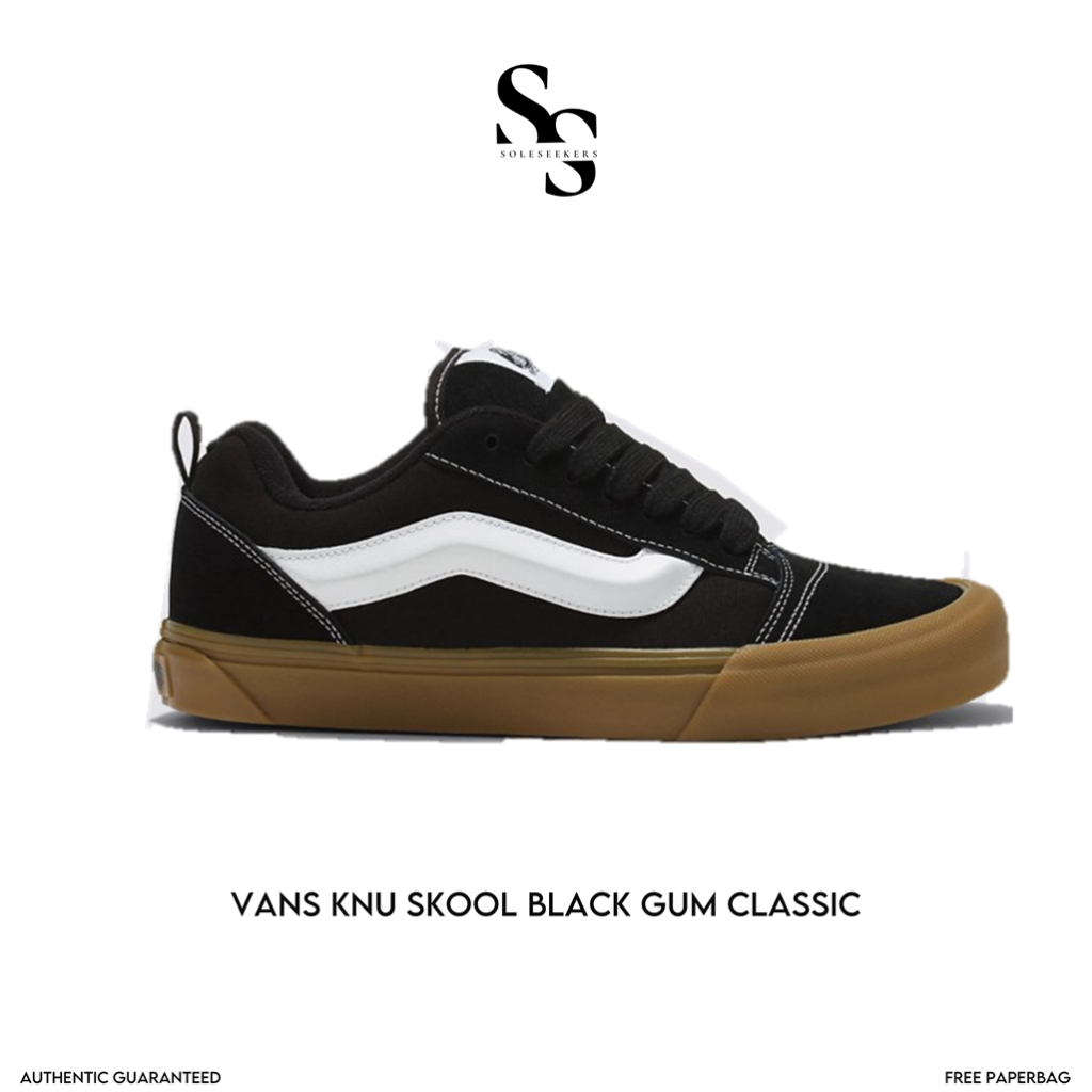 Jual Sepatu Vans Knu Skool Black Gum Classic Original Vans Knuskool ...