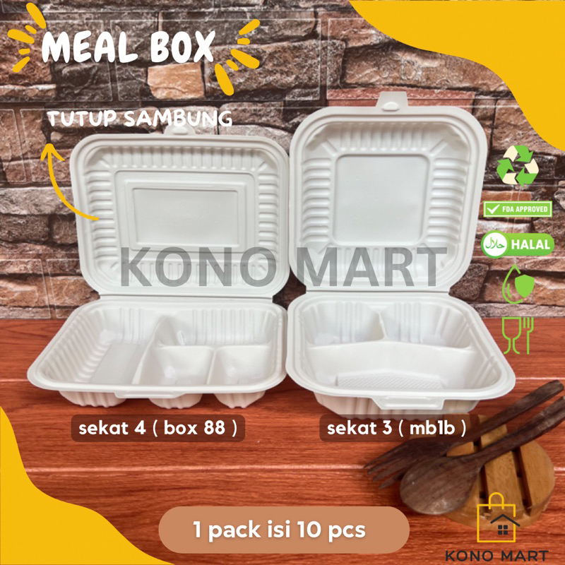 Jual MEAL BOX SEKAT WARNA CREAM / MIKA BOX SEKAT MAKANAN / MEAL BOX ...