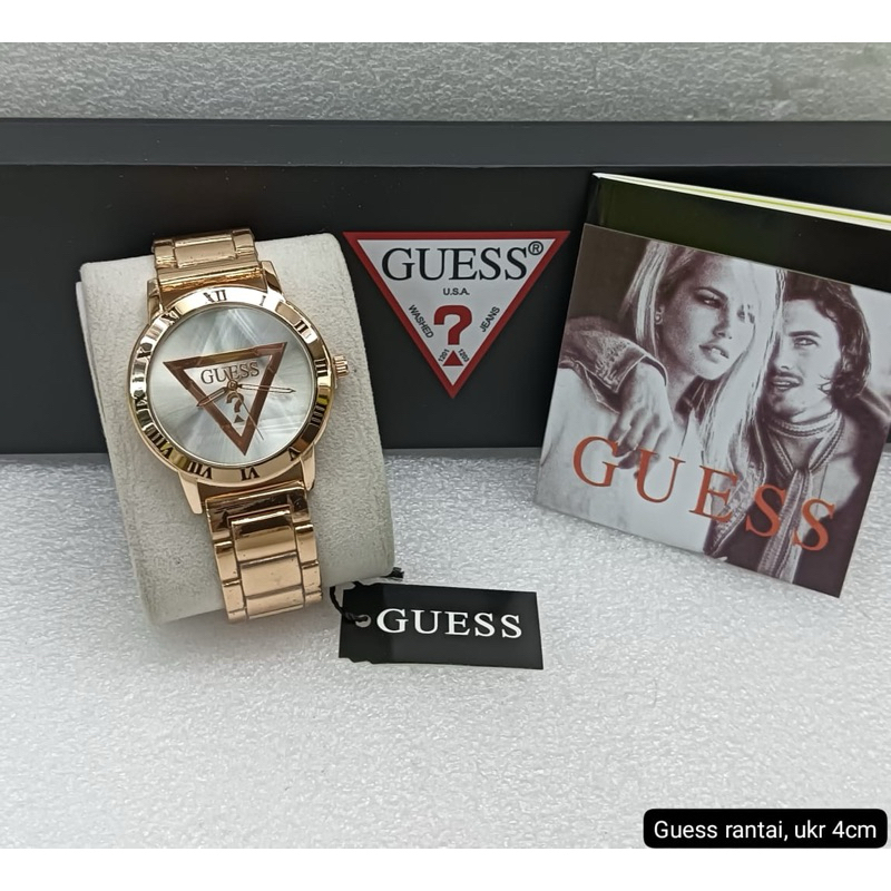 Jual ( BISA COD ) Jam Tangan Wanita GUESS Kaca Blimbing Rantai ...
