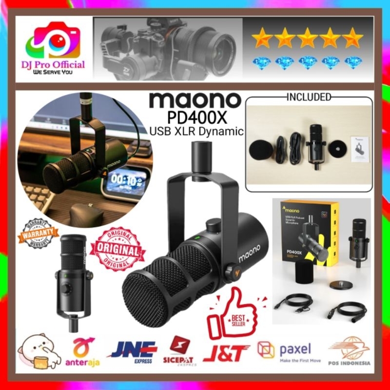 Jual Maono PD400X USB XLR Dynamic PD 400X Microphone 400 X Podcast PD400 Link | Shopee Indonesia