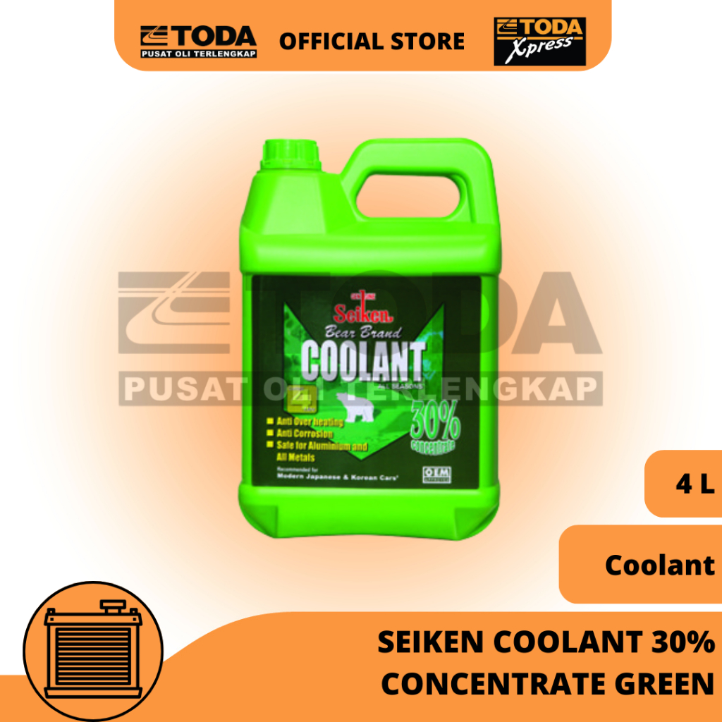 Jual Air Radiator Seiken Coolant 30% Concentrate Green 4L Original | Shopee Indonesia