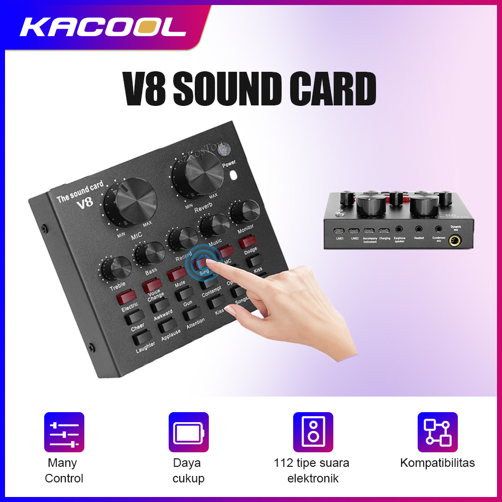 Jual Sound Card V8 Mixer Bluetooth SoundCard V8 Audio Sound Card USB ...