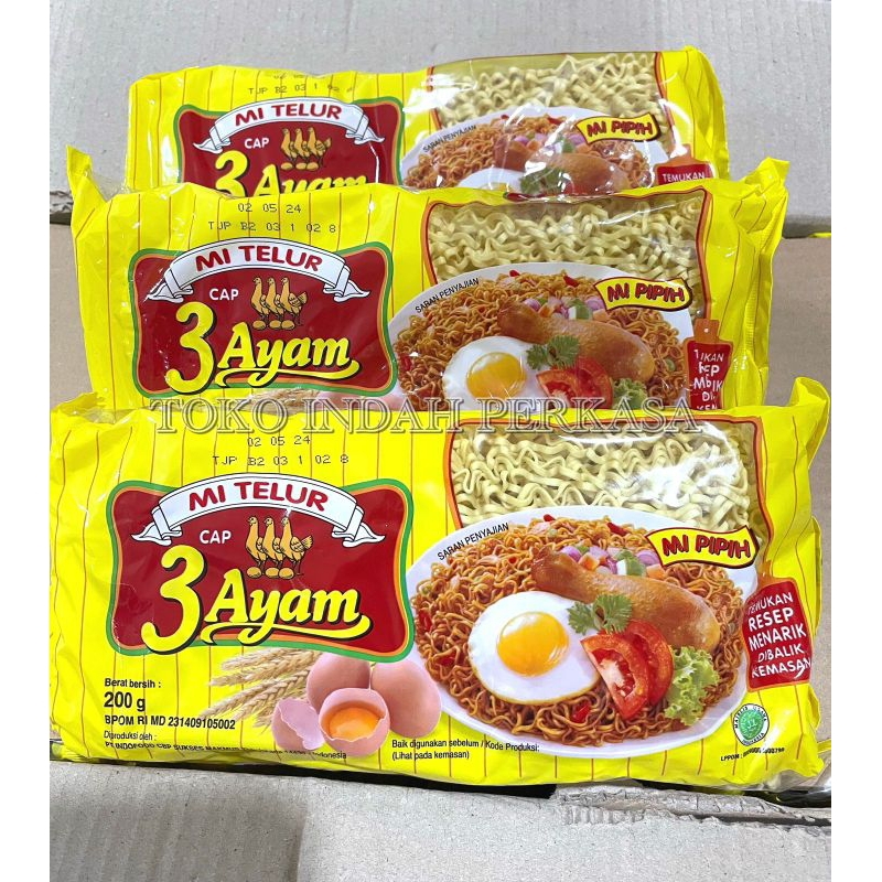Jual Mie Telur Cap 3 Ayam 200grm / Mie Telur | Shopee Indonesia