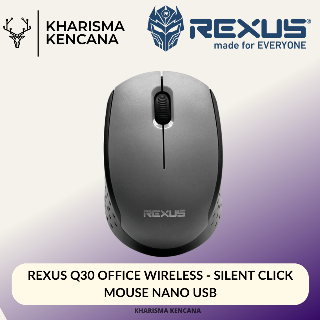 Jual REXUS Q30 OFFICE WIRELESS - SILENT CLICK MOUSE NANO USB | Shopee ...