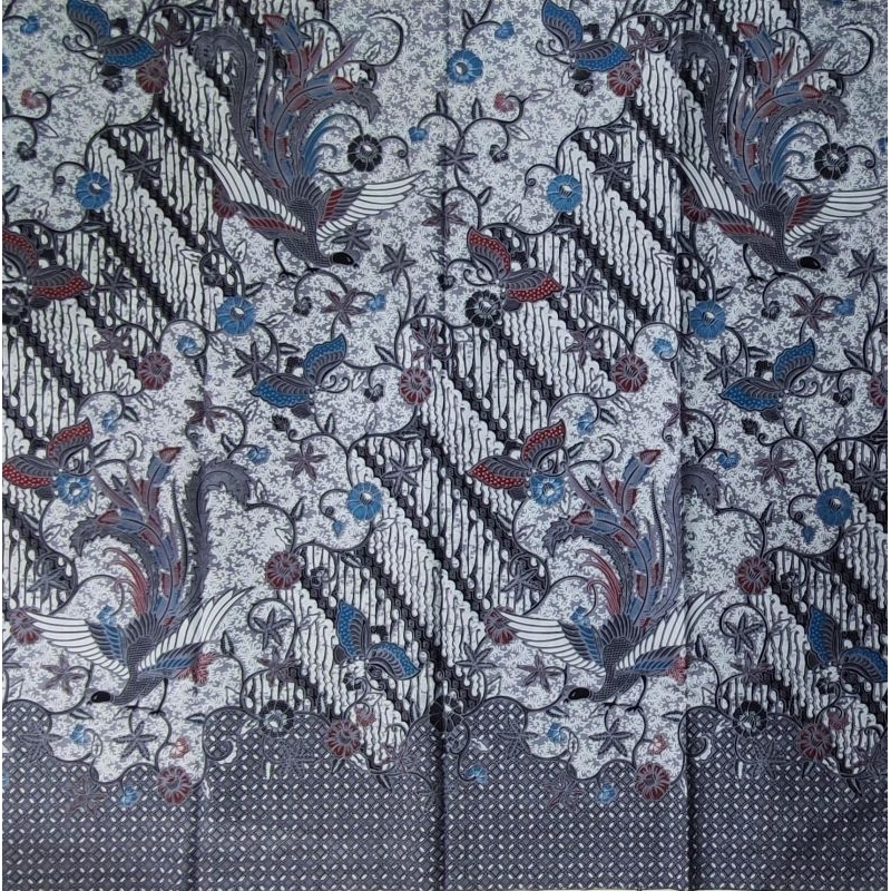 Jual Kain batik solo parang peksi lawasan abu biru | Shopee Indonesia