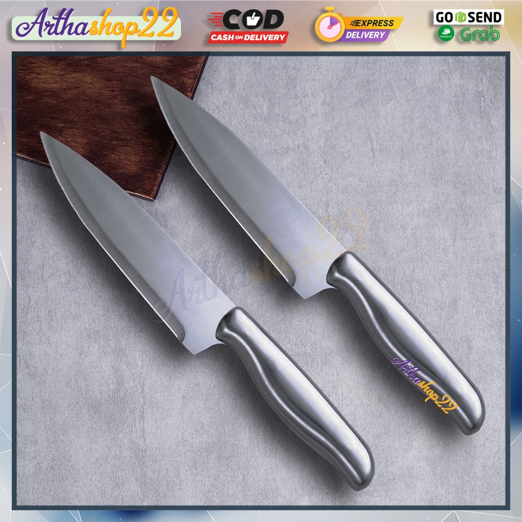 Jual Pisau Daging 2pcs Stainless Steel tajam 6inci Pisau dapur Chef Knife Potong iris seset ...