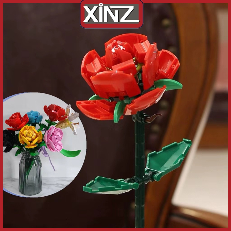 Jual XiNZ Bunga Mawar Mainan Balok Building Block DIY Rose Nano Block ...
