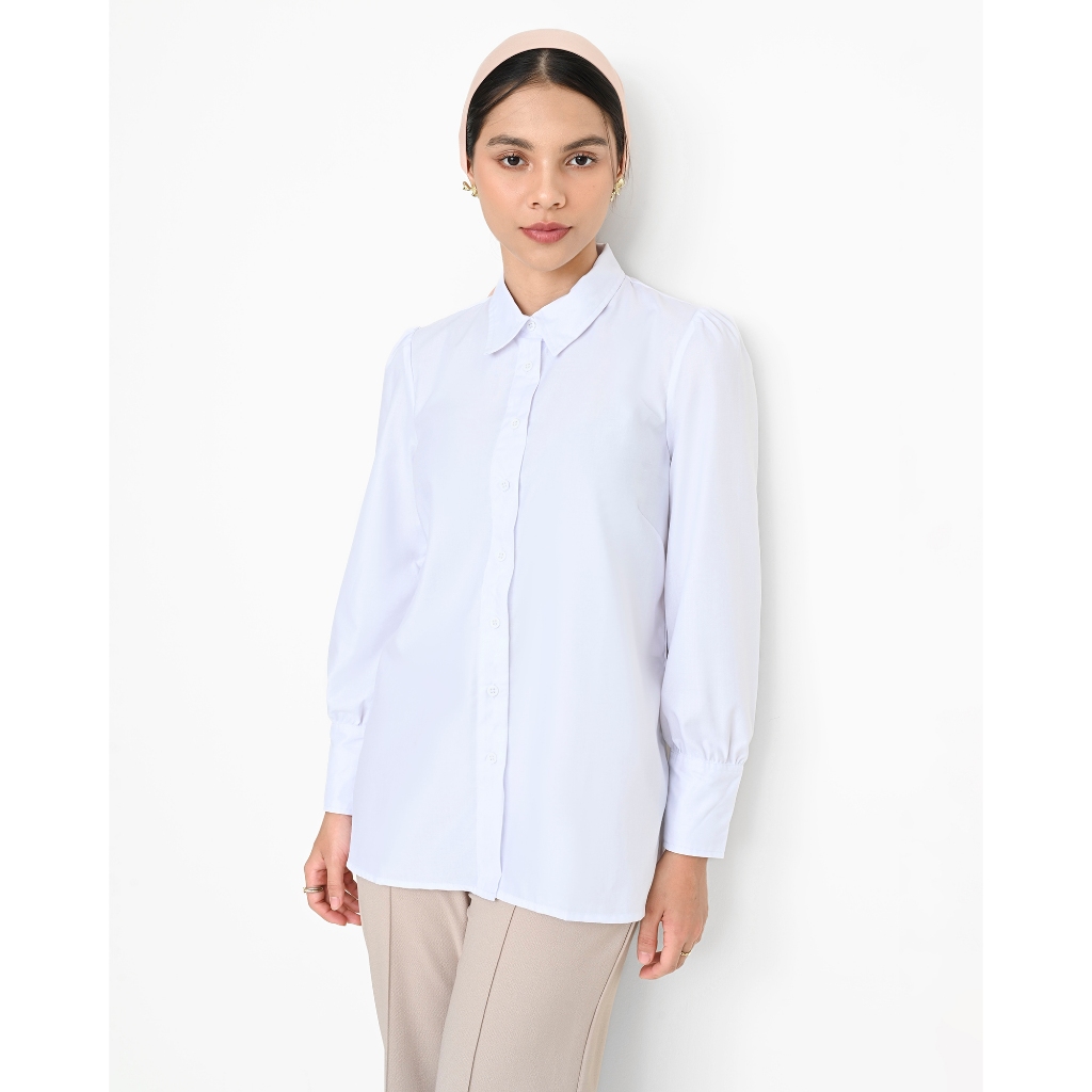Jual Geulis.id GISELLA TOP BASIC COLOR KEMEJA PUTIH / KEMEJA KERJA / KEMEJA ANTIKUSUT | Shopee ...