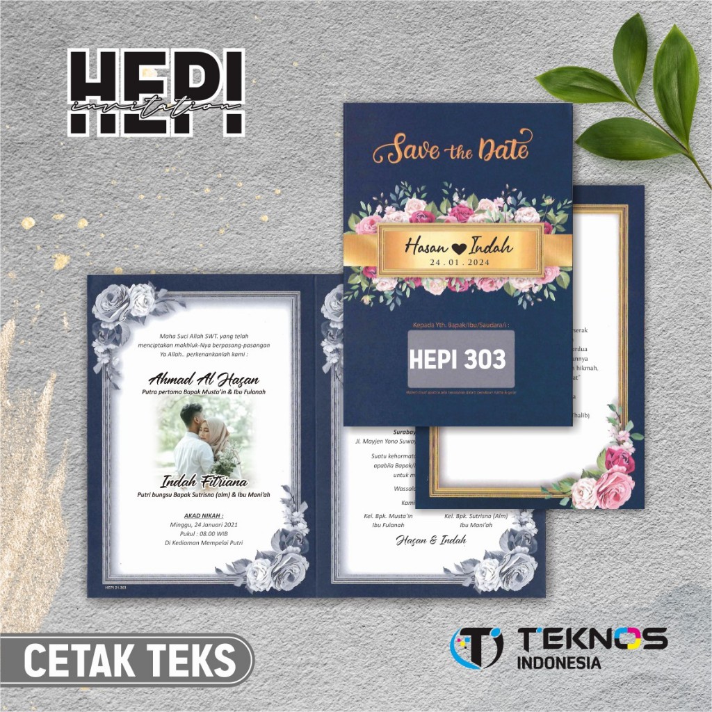 Jual CETAK UNDANGAN NIKAH - UNDANGAN PERNIKAHAN BLANGKO SERIES HEPI ...
