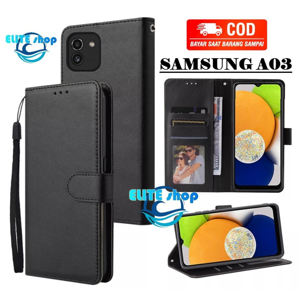 Jual SAMSUNG A03 FLIP COVER KULIT FLIP WALLET LEATHER-CASE DOMPET KULIT ...