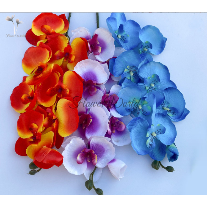 Jual [FlowerWorld]Artificial Bunga Anggrek Kain 8 kuntum Jumbo Bunga ...