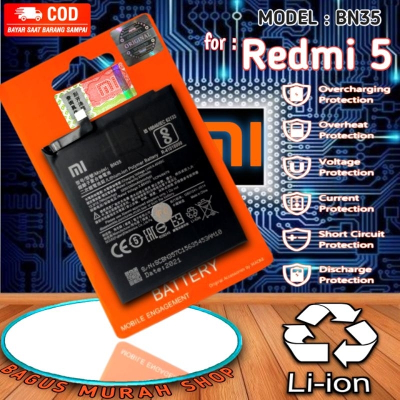 Jual Batre battery baterai Original Redmi 5 / Redmi5 / BN 35 / Batrai ...