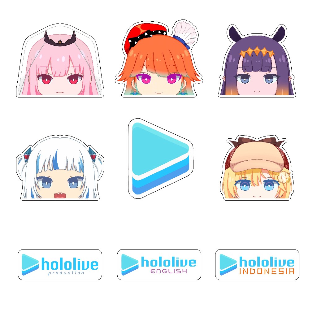 Jual Sticker vinyl anime vtuber HOLOLIVE ENGLISH MYTH PEEKER SET ...
