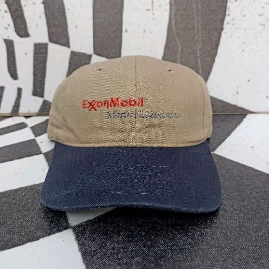 Jual Vintage dad hat two tones exxon mobil marine lubricant | Shopee ...