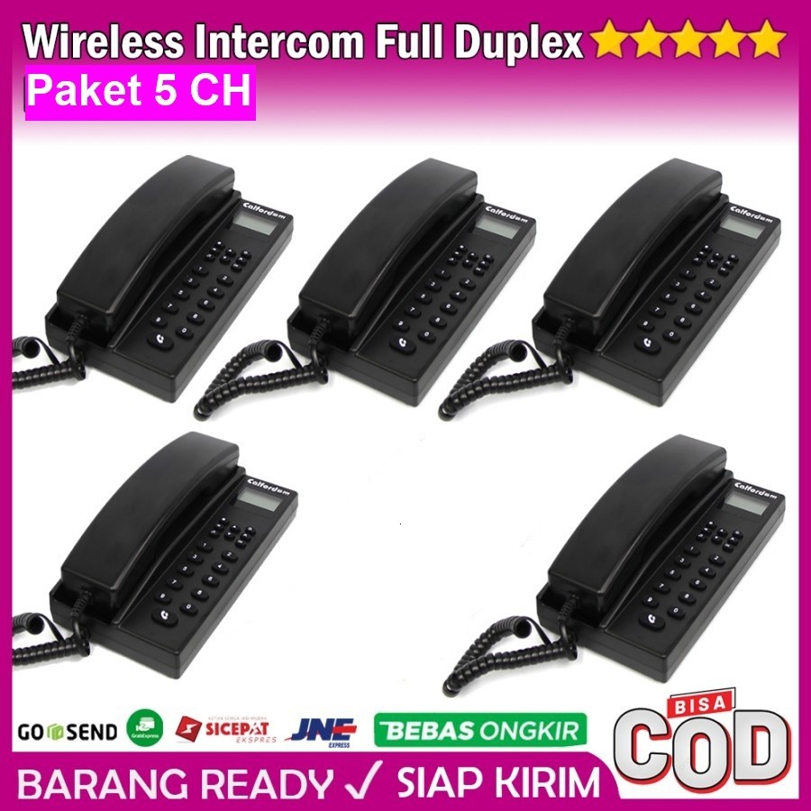 Jual Full Duplex Wireless Intercom Gagang Speakerphone 5CH CALFORD WI-999 - Baterai Charge ...