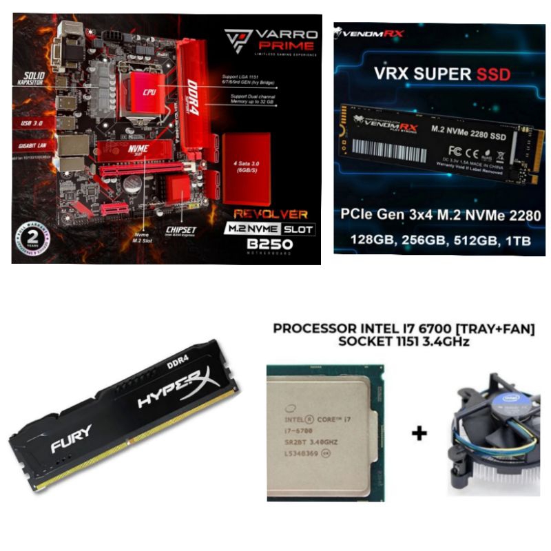 Jual Paket Processor Intel Core i7 Gen 6 LGA 1151 B250 DDR4 NVME ...
