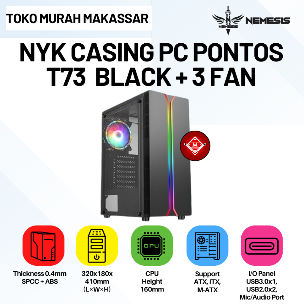 Jual PC Case NYK Nemesis PONTOS T73 / CASE11-NYK | Shopee Indonesia