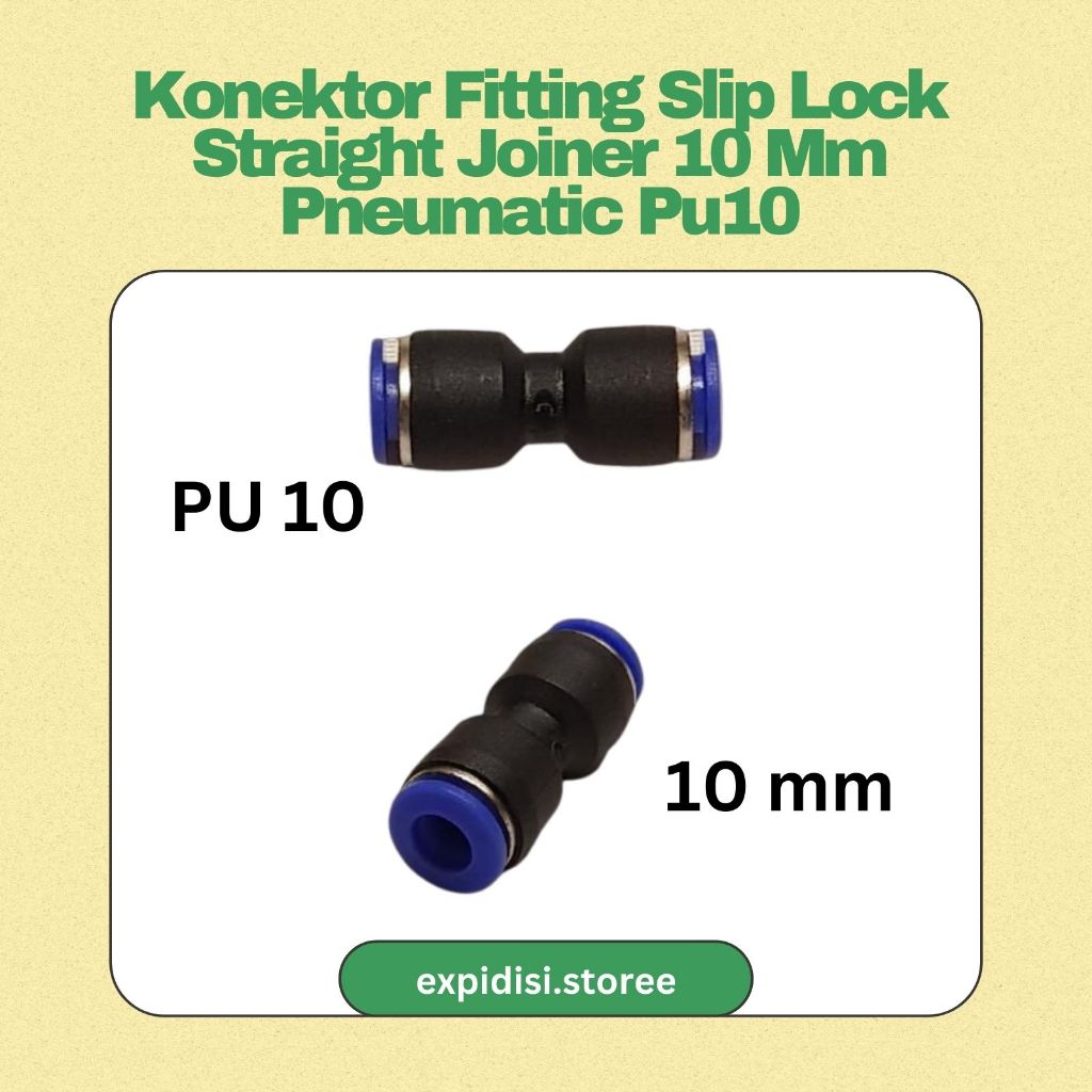 Jual Konektor Fitting Slip Lock Straight Joiner 10 Mm Pneumatic Pu10 ...
