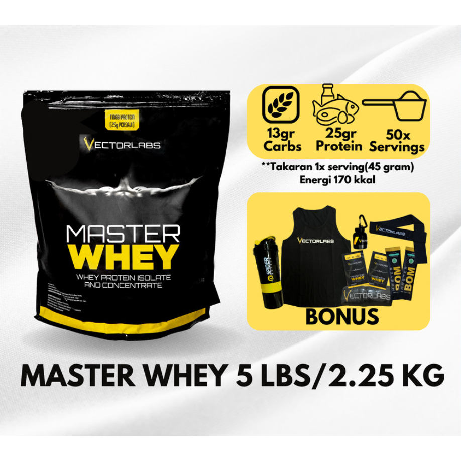 Jual VECTORLABS MASTER WHEY 5 LB LBS WHEY PROTEIN ISOLATE CONCENTRATE ...