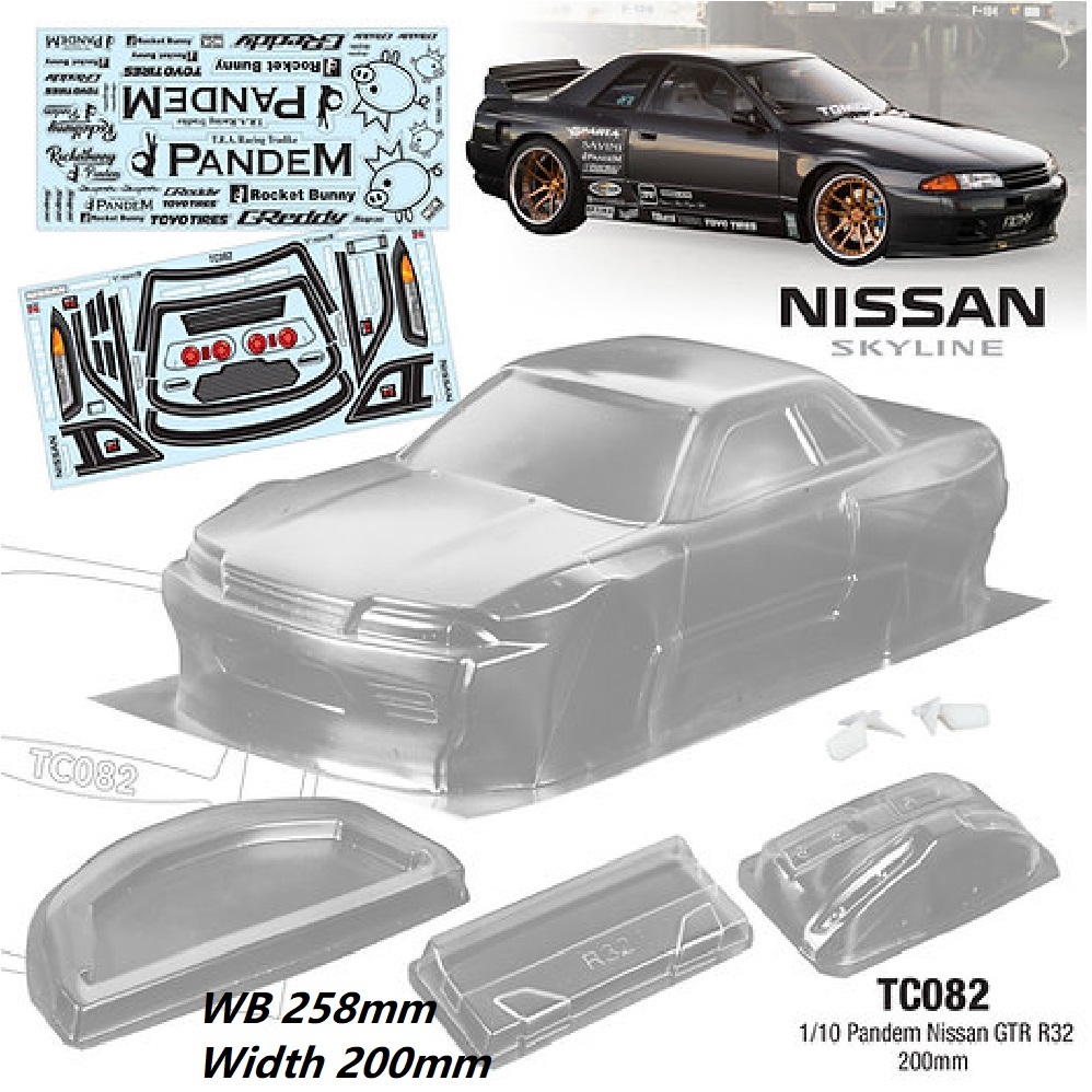 Jual Team C Pandem Nissan GTR R32 1/10 Clear Body Shell Rc Drift Rally ...
