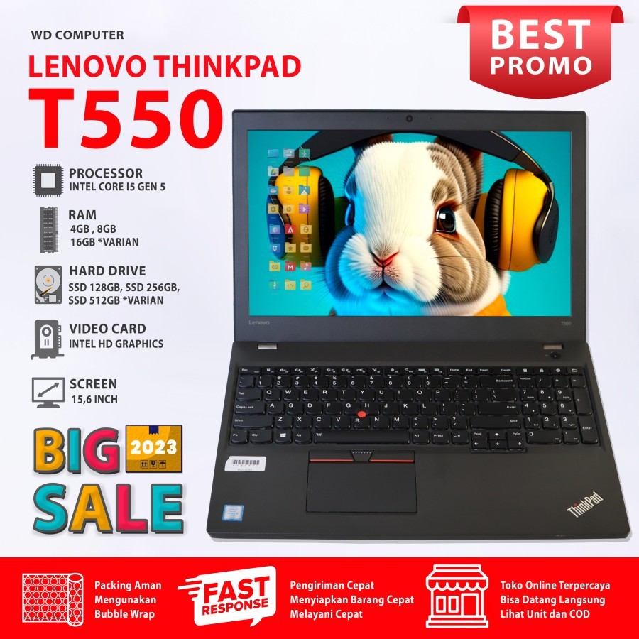 Jual [WDKOMPUTER] Laptop Kerja Lenovo Thinkpad T550 Core I5 Gen 5 I Ram ...