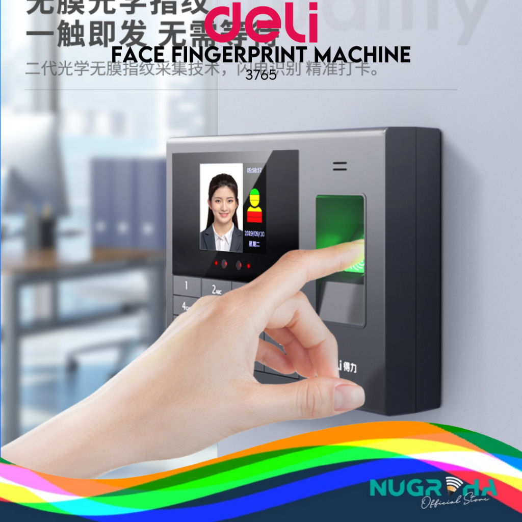 Jual DELI 3765 E3765 Face Recognition Attendance Machine Mesin Absensi ...