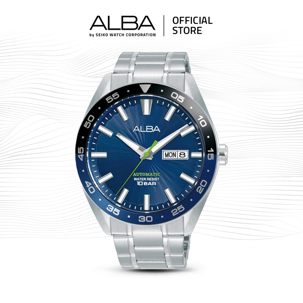 Jual Alba Jam Tangan Pria A3B003 / A3B003X1 Automatic Dark Blue Pattern ...