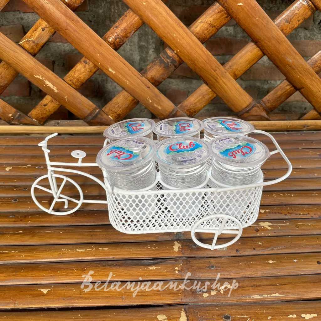 Jual Rak Minuman Gelas / Tempat Air Mineral Gelas Bentuk Sepeda ...