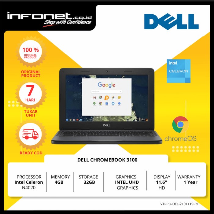 Jual DELL CHROMEBOOK 3100 N4020 4GB 32GB CHROME OS11 | Shopee Indonesia