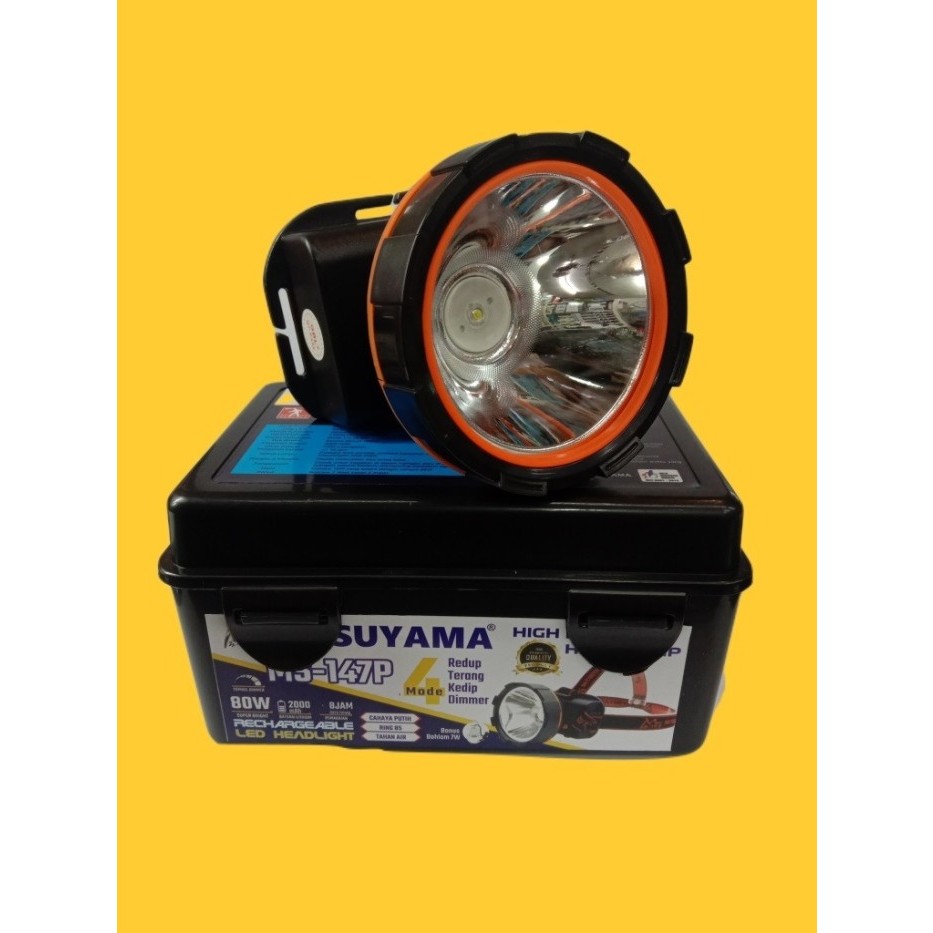 Jual Senter kepala 80Watt kuning / putih + lampu DC 7Watt | Shopee ...