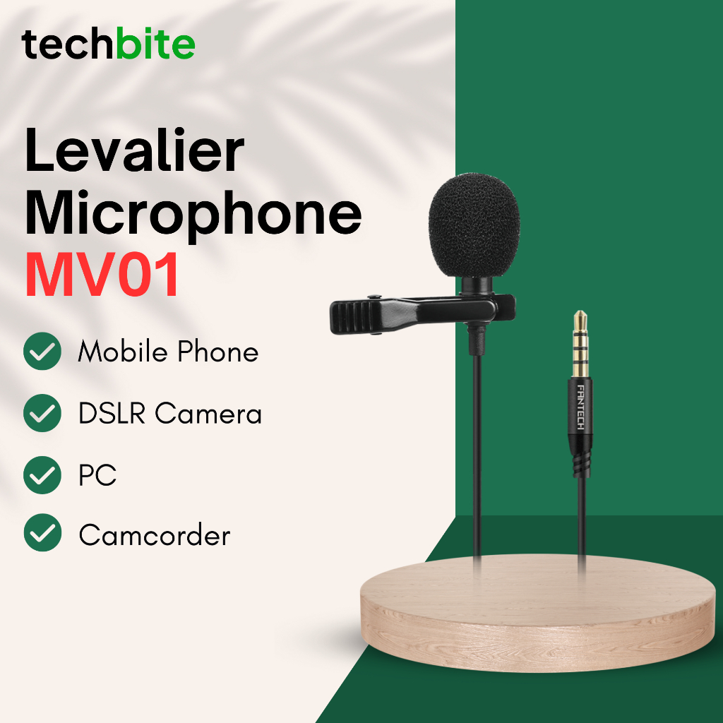 Jual Fantech Mic Clip On MV01 Lavalier Microphone | Shopee Indonesia