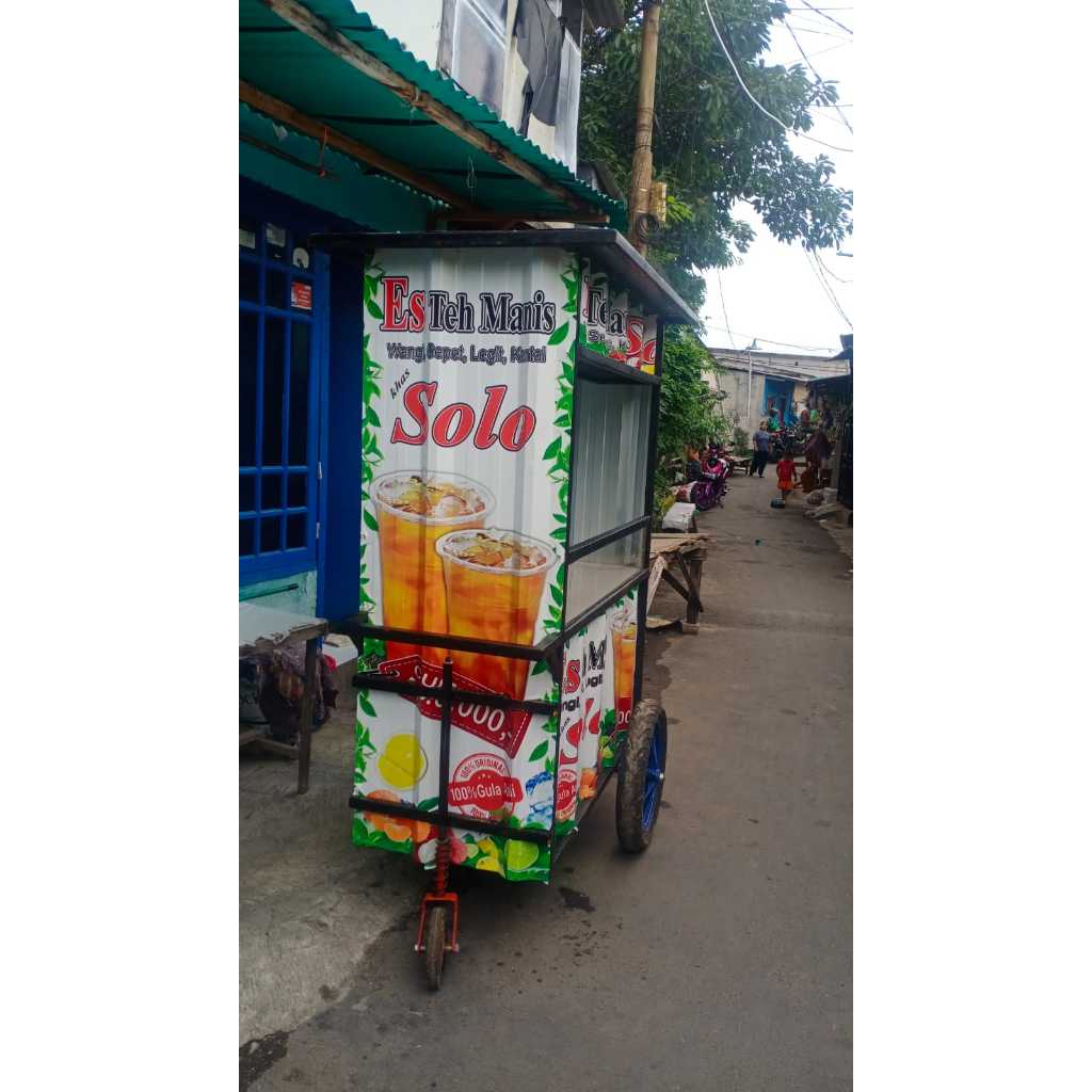 Jual Stiker Es Teh Manis Solo gerobak booth terlaris | Shopee Indonesia