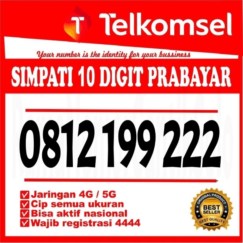 Jual Kartu Perdana Nomor Cantik Telkomsel Simpati 10 Digit Prabayar 199222 | Shopee Indonesia