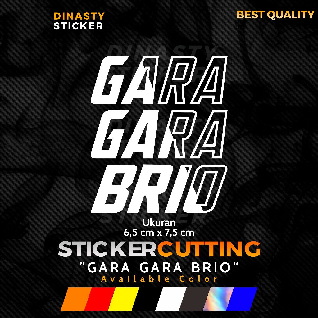 Jual STICKER STIKER CUTTING GARA GARA BRIO | HONDA BRIO PROPER JDM ...