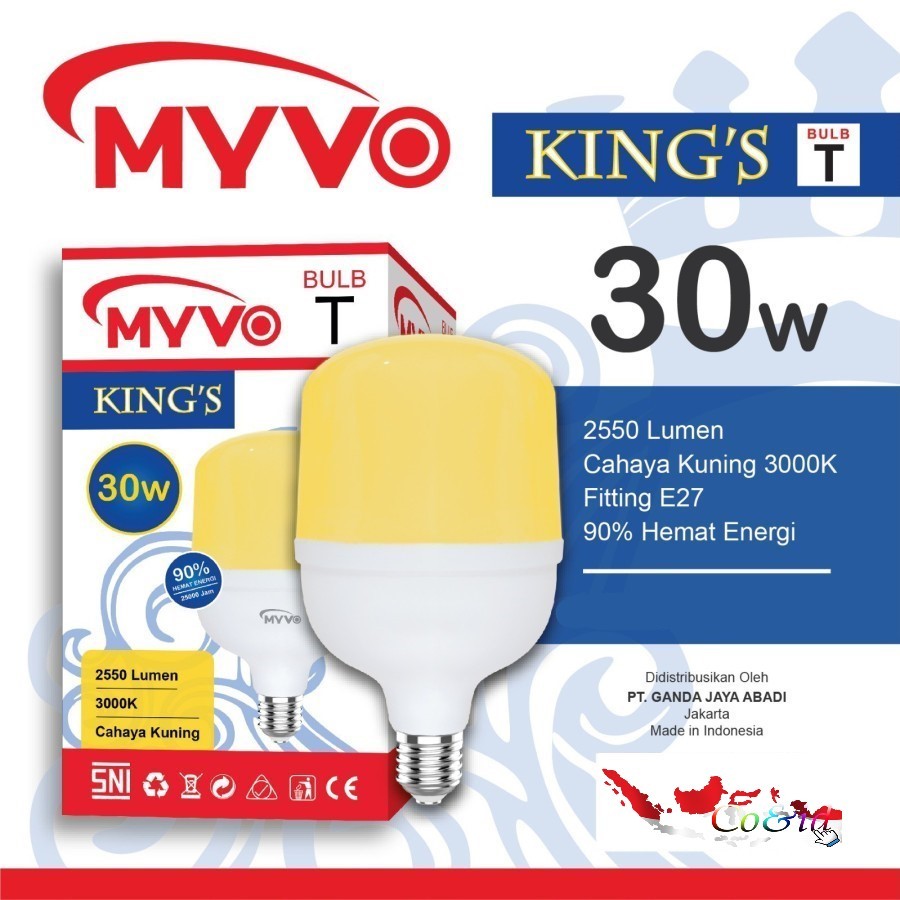 Jual Lampu Led Kuning MYVO 30W T BULB KAPSUL KINGS Garansi Resmi 1 ...