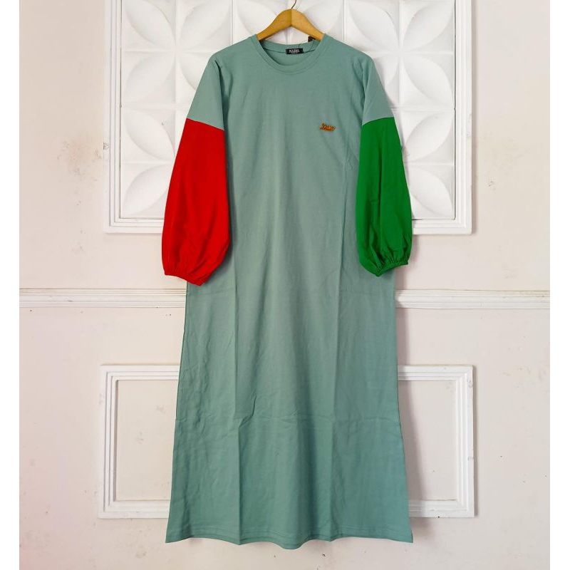 Jual Gamis Kekinian Motif Polos Lengan Balon By Nabil Collection ...