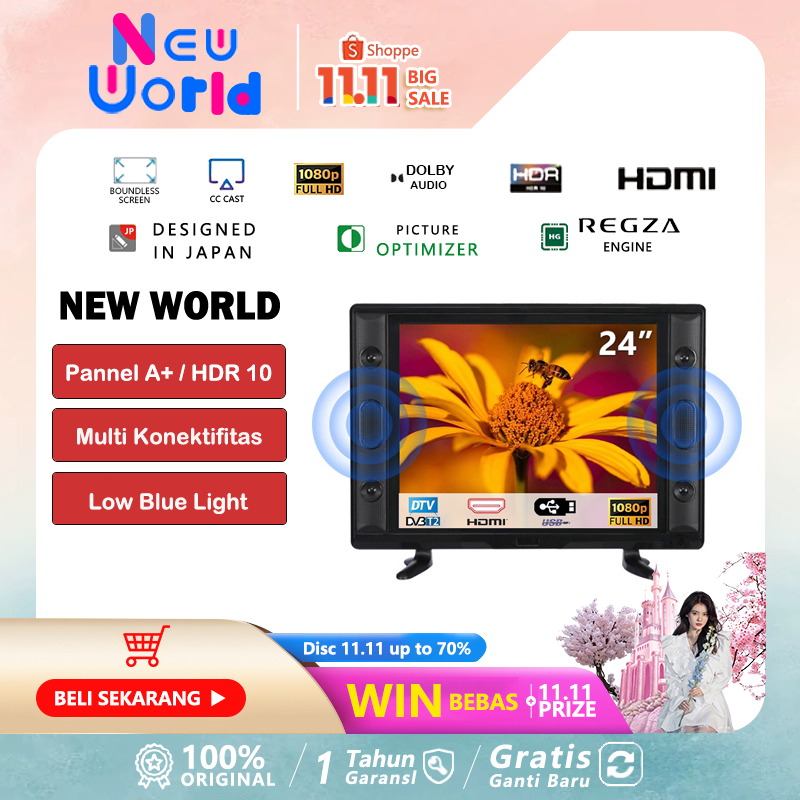 Jual Terkini TV Digital 17/19/20/22/24/25 Inch Full HD 1080P TV LED 24 ...