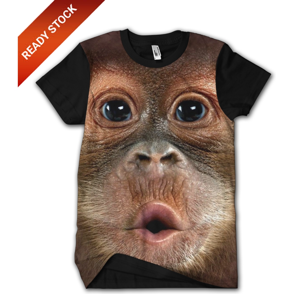 Jual KAOS MONKEY FACE Full Print Baju MONYET T-SHIRT 3D Premium ...
