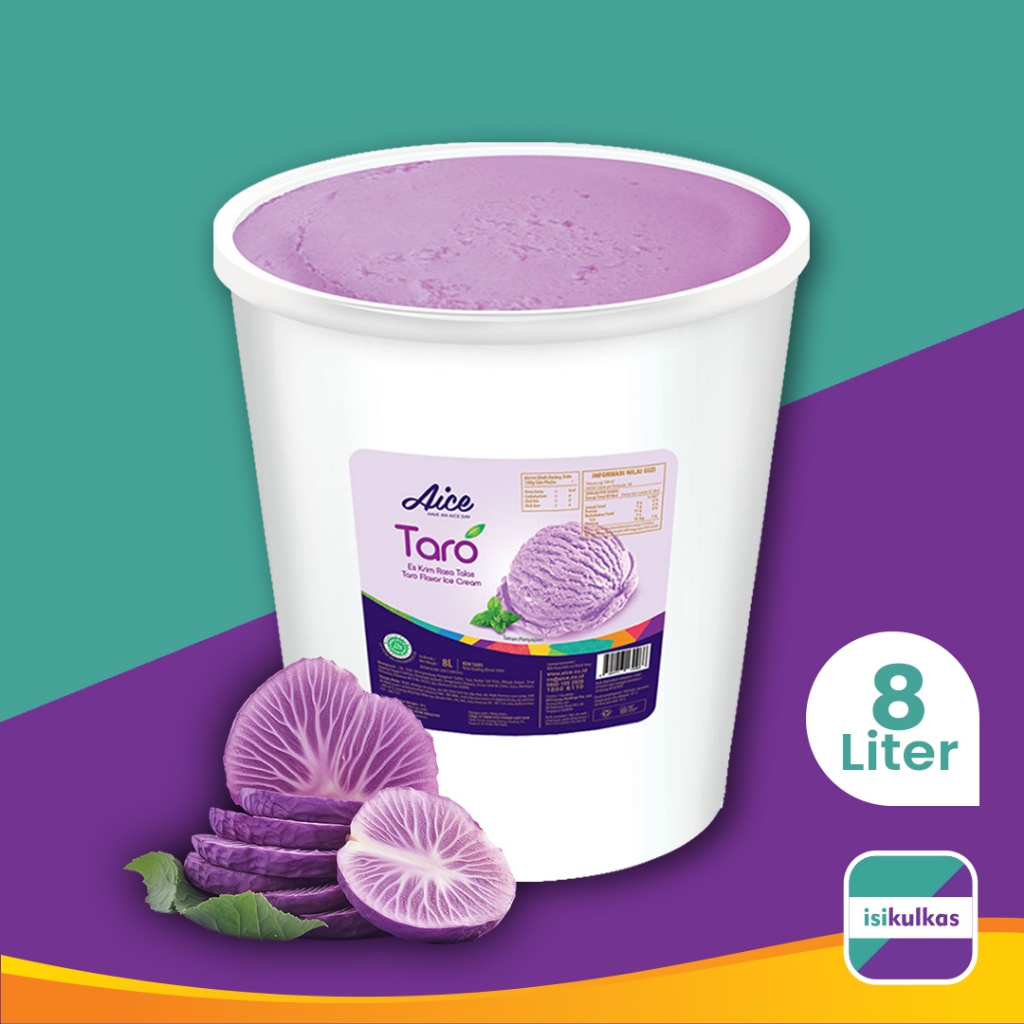 Jual Ice Cream AICE 8 Liter Rasa Taro / Es Krim Ember 8 Liter | Shopee ...