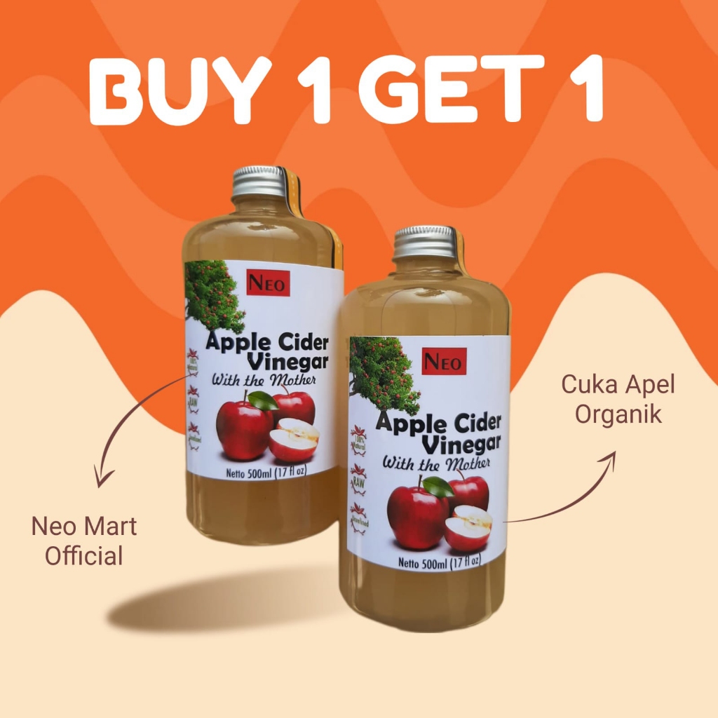 Jual Neo Cuka Apel 500mlx2 Apple Cider Vinegar With The Mother Cuka Apel Buah Apel Botol Bebas