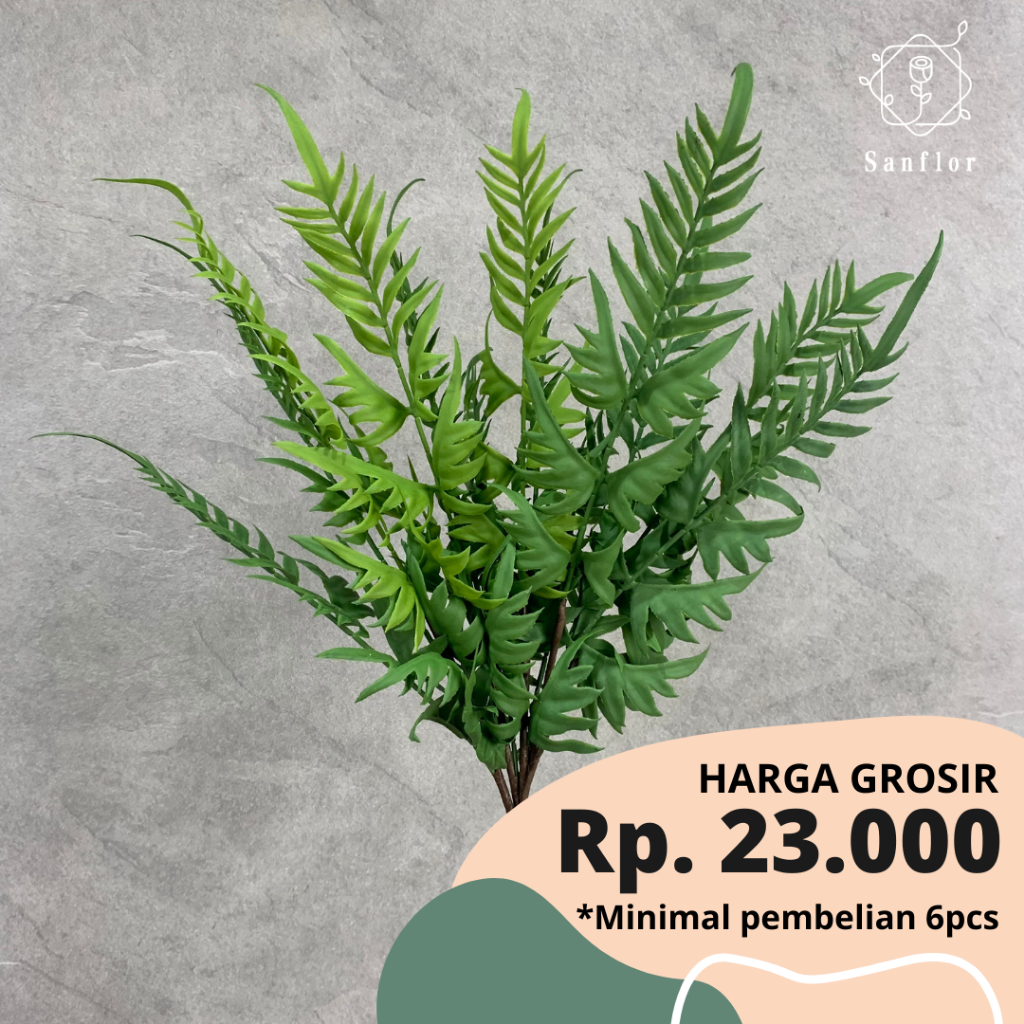 Jual DAUN PAKIS RUSKUS/ BUNGA ARTIFICIAL/ TANAMAN HIAS PLASTIK/ HIASAN ...